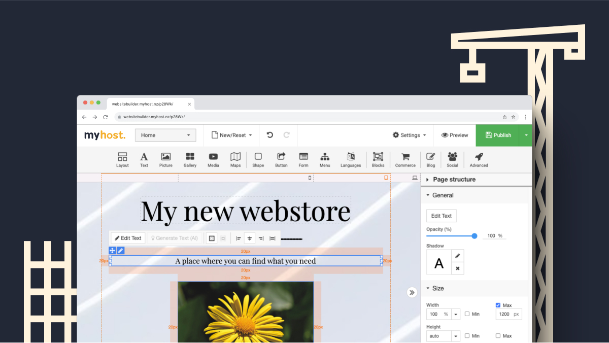 Ecommerce websites on MyHost Website Builder
